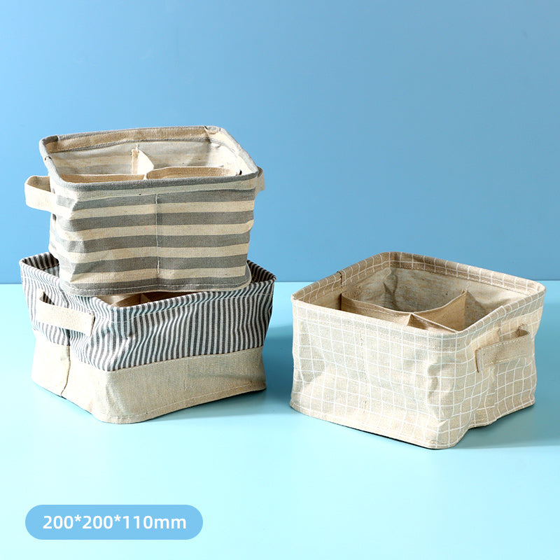Simple Series 4 Compartments Square Fabric Storage Box – Kawaii Store