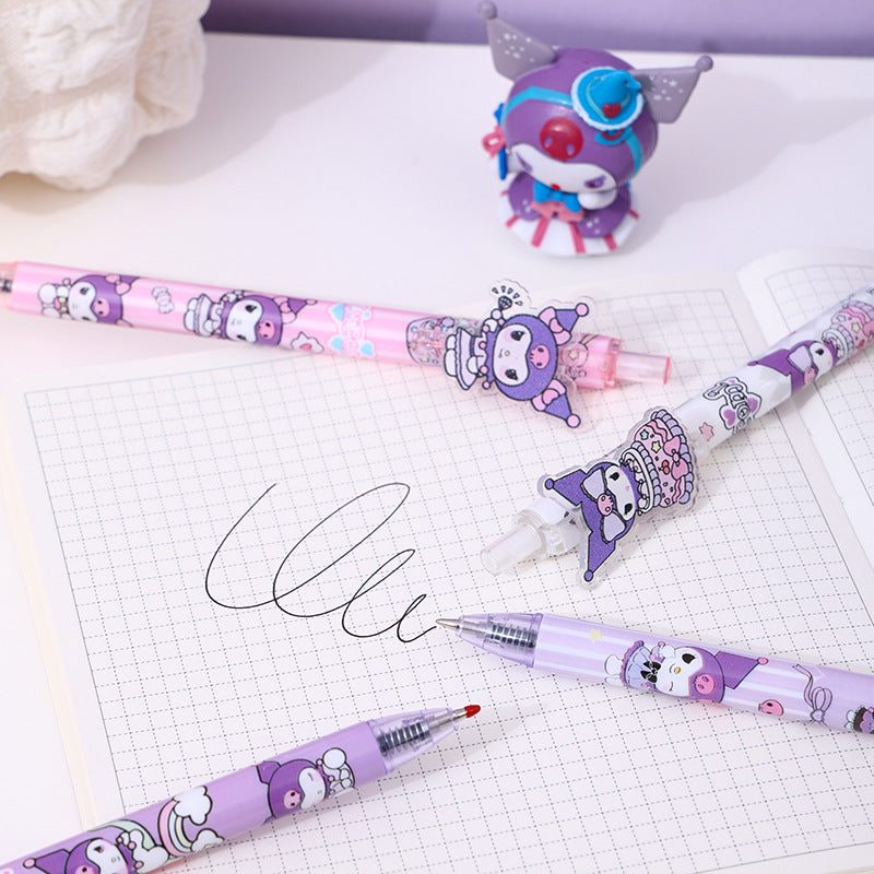 Kuromi Kawaii Gel Pen Set – Pack of 6 Cute Cartoon Writing Pens for Ki ...