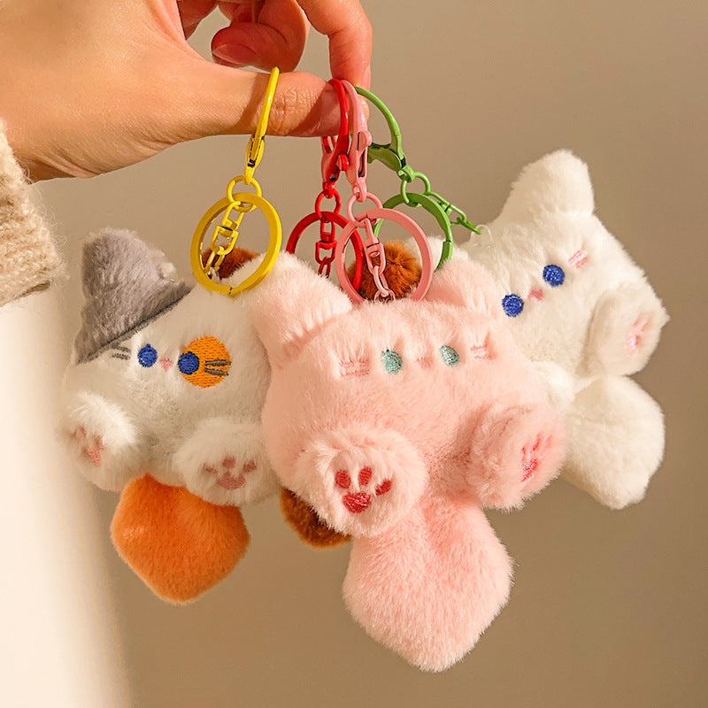 Kawaii Plush Cat Keychain – Cute Fluffy Kitty Bag Charm for Girls & Ca ...